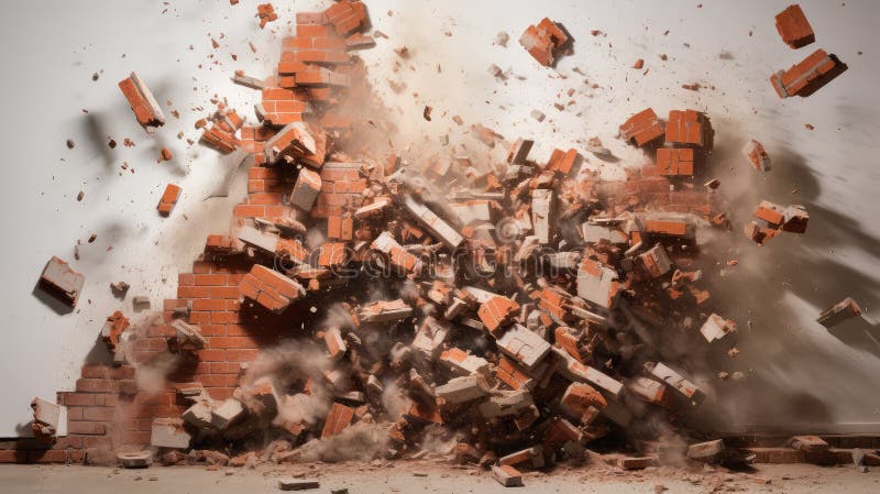 Impact exploding wall stock illustration. Illustration of wall - 336247042