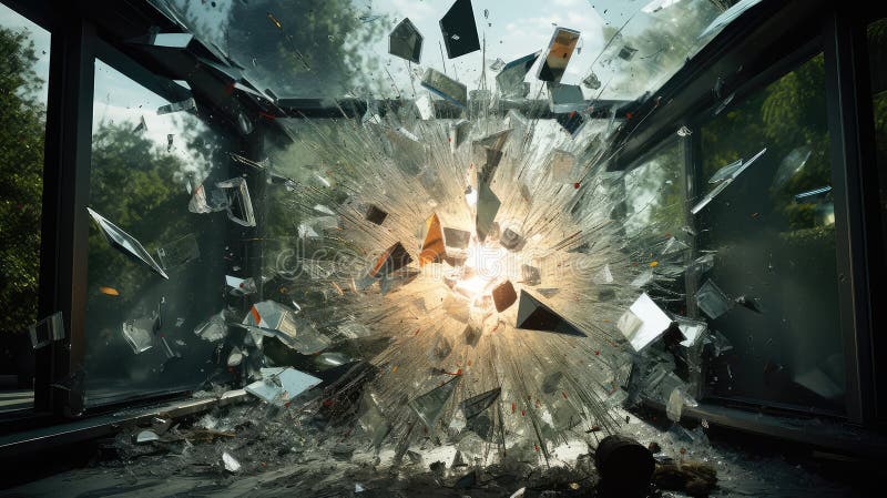Impact glass explosion stock illustration. Illustration of burst ...