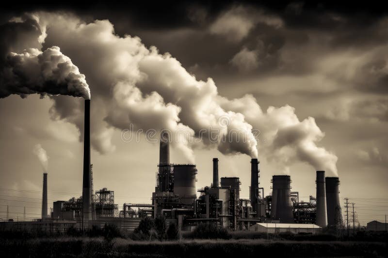 The Impact of Industrialization on Climate Change Stock Illustration ...