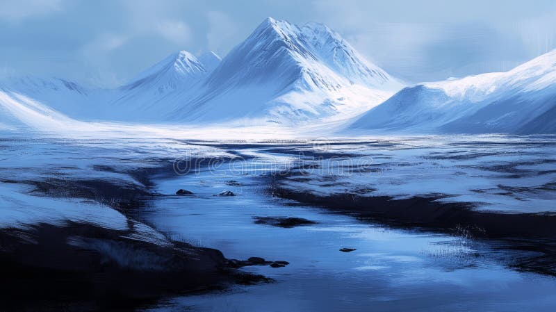 Impact of Melting Ice on River Flow Evolution Stock Illustration ...
