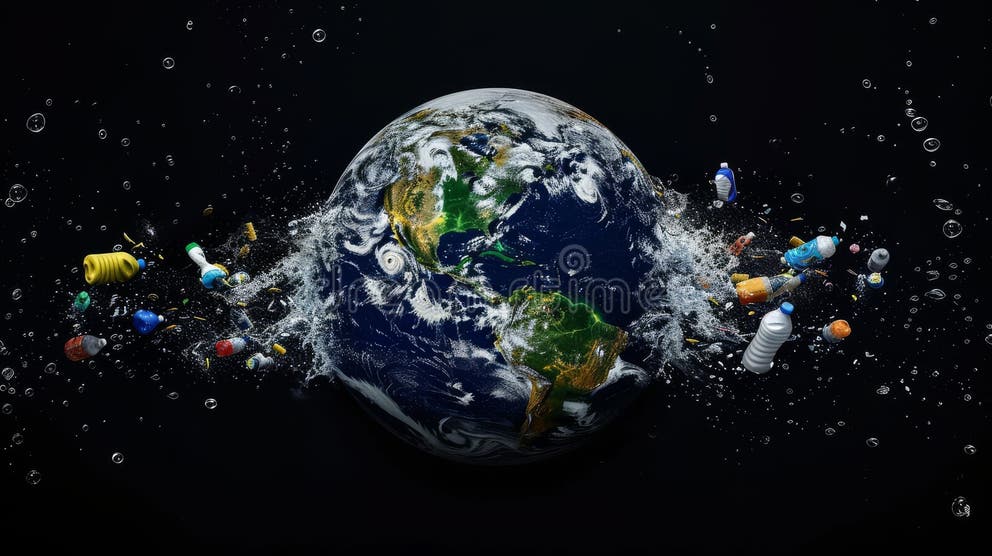 Impact of Plastic Pollution on Earth. a Visual Representation of Ocean ...