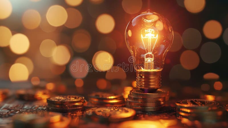 The Impact of Rising Energy Costs Illustrated by a Light Bulb Atop a ...
