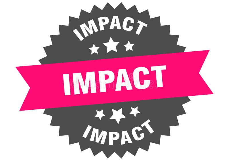 Impact. Impact Round Pink Label Isolated on Transparent Background ...