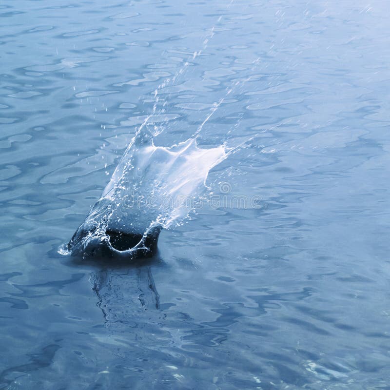 Impact Splash on Water Surface Stock Photo - Image of spray, background ...