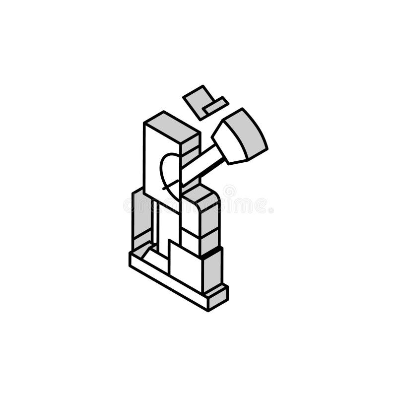 Impact Testing Materials Engineering Isometric Icon Vector Illustration ...