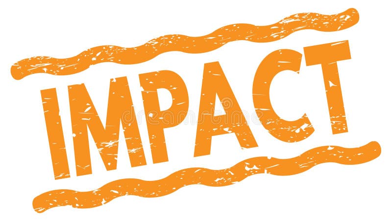 IMPACT Text on Orange Lines Stamp Sign Stock Illustration ...