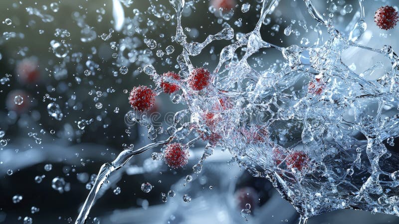 Impact of Water on Polymer Durability Close-up of Splashing Water ...