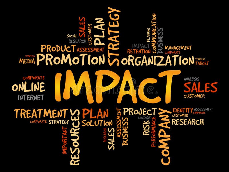 Impact word cloud collage stock illustration. Illustration of impact ...