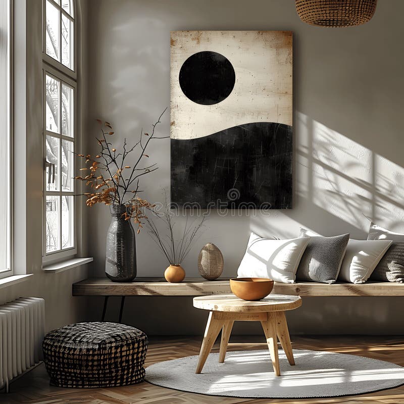 Impactful Black Geometry on White Backdrop. Stock Illustration ...