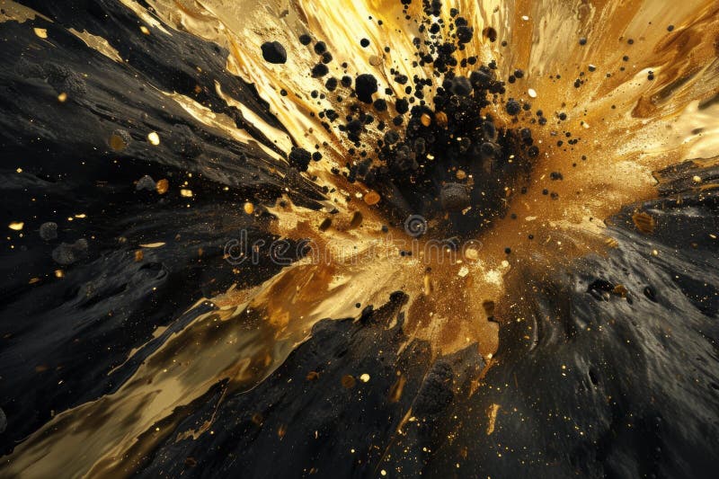 Impactful Black Gold Explosion. Generate Ai Stock Photo - Image of ...