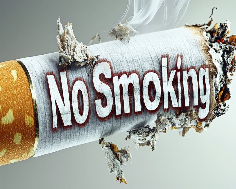 Impactful Graphic Representation of a Cigarette with No Smoking Message ...