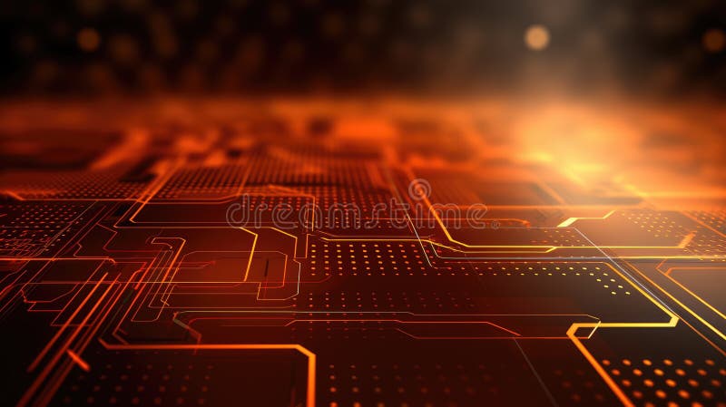 Impactful Technology Background Orange Stock Illustration ...