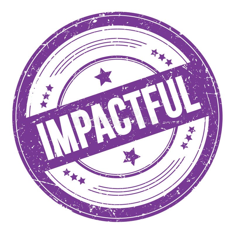 IMPACTFUL Text Written on Red Vintage Round Stamp Stock Illustration ...