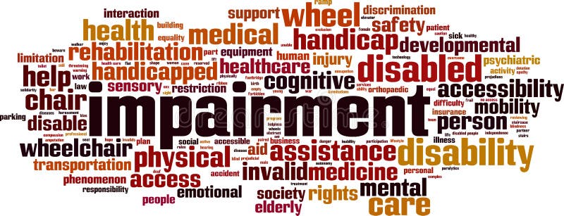 Impairment word cloud stock vector. Illustration of bias - 160230635