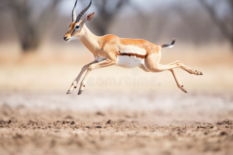 Impala Running from Unseen Predator Stock Illustration - Illustration ...