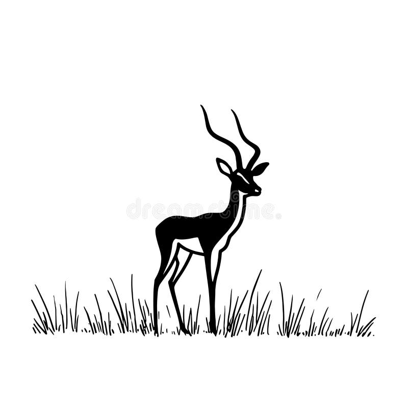 Impala. Impala Simple Black and White Line Art Vector Logo Stock ...