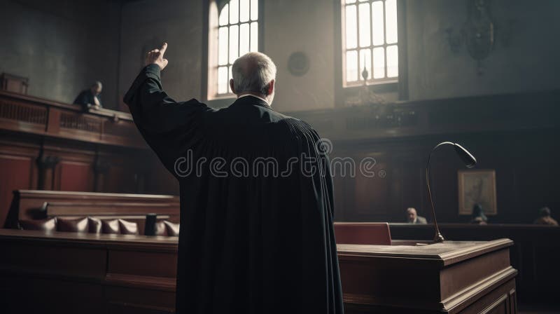 Impartial respected judge stock illustration. Illustration of sentence ...