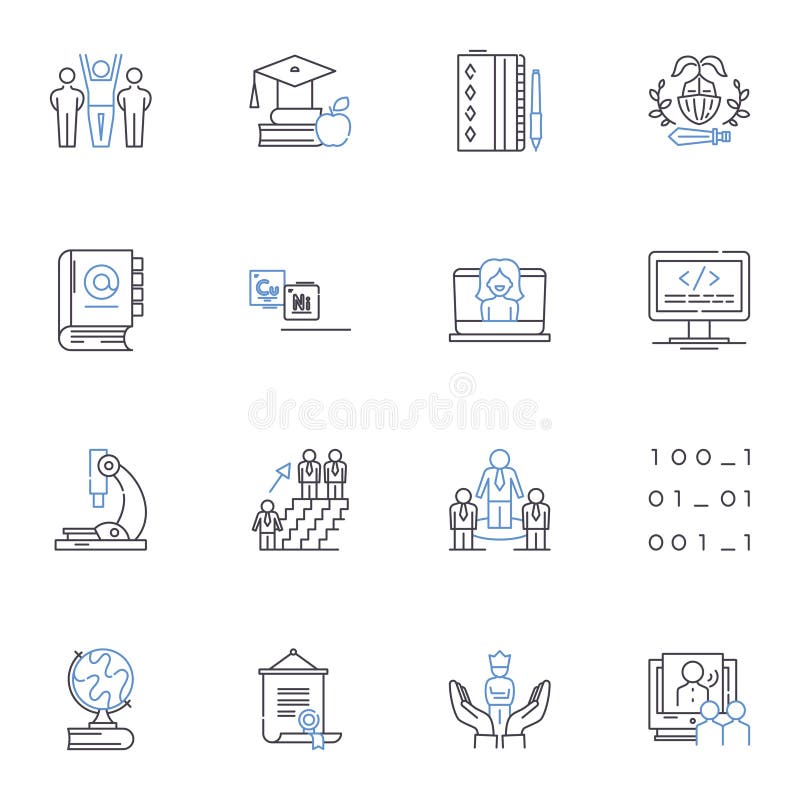 Imparting Knowledge Line Icons Collection. Teaching, Educating ...