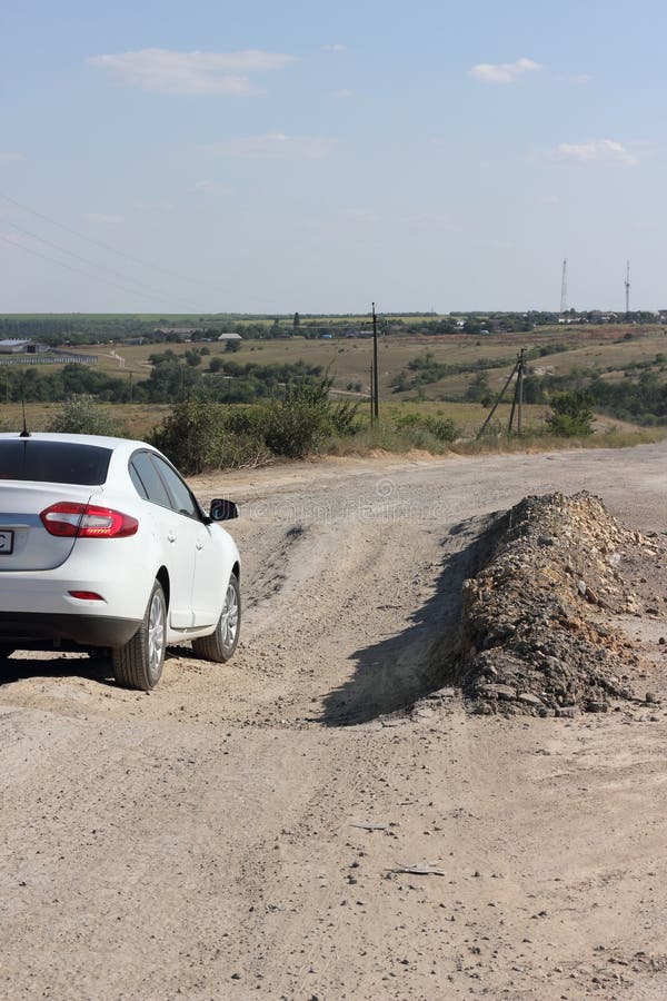Impassable Section of Road on the Highway Stock Photo - Image of threat ...