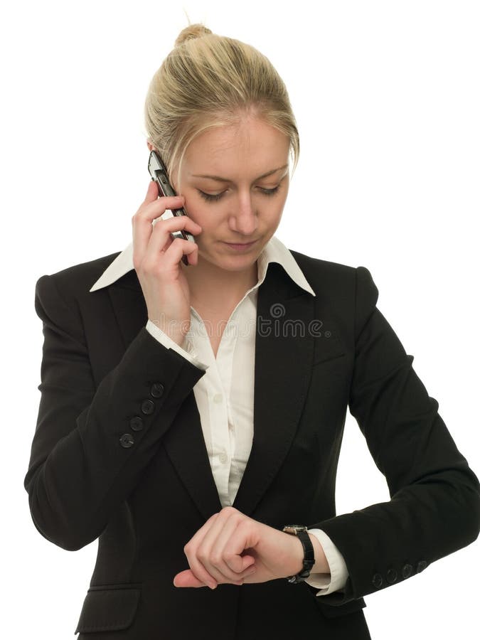 Impatient Businesswoman Checking Her Watch Stock Photo - Image of ...