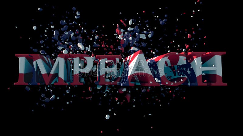 Impeachment Lettering with American Flag Texture on Black Background ...