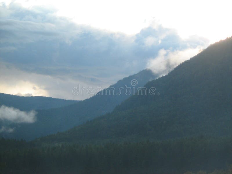 An Impending Thunderstorm Across the Valley in the Eastern Sayans Stock ...