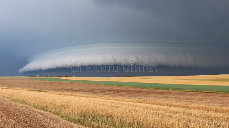 The Impending Tornado Whirlwind. Dramatic Skies Over the Fields. the ...