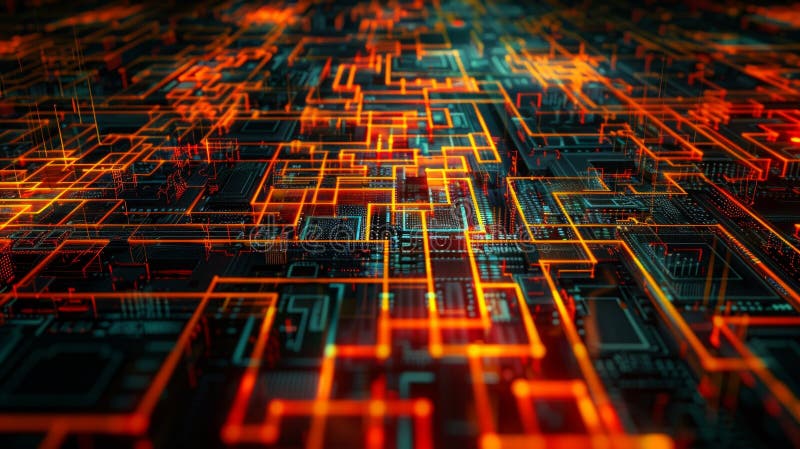 Impenetrable Maze of Cybersecurity Firewalls and Barriers Stock Photo ...