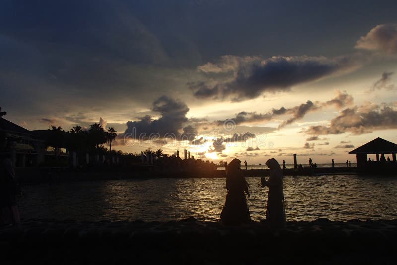 Imperfect Sunset on the Main Beach of Raya East Java Stock Photo ...