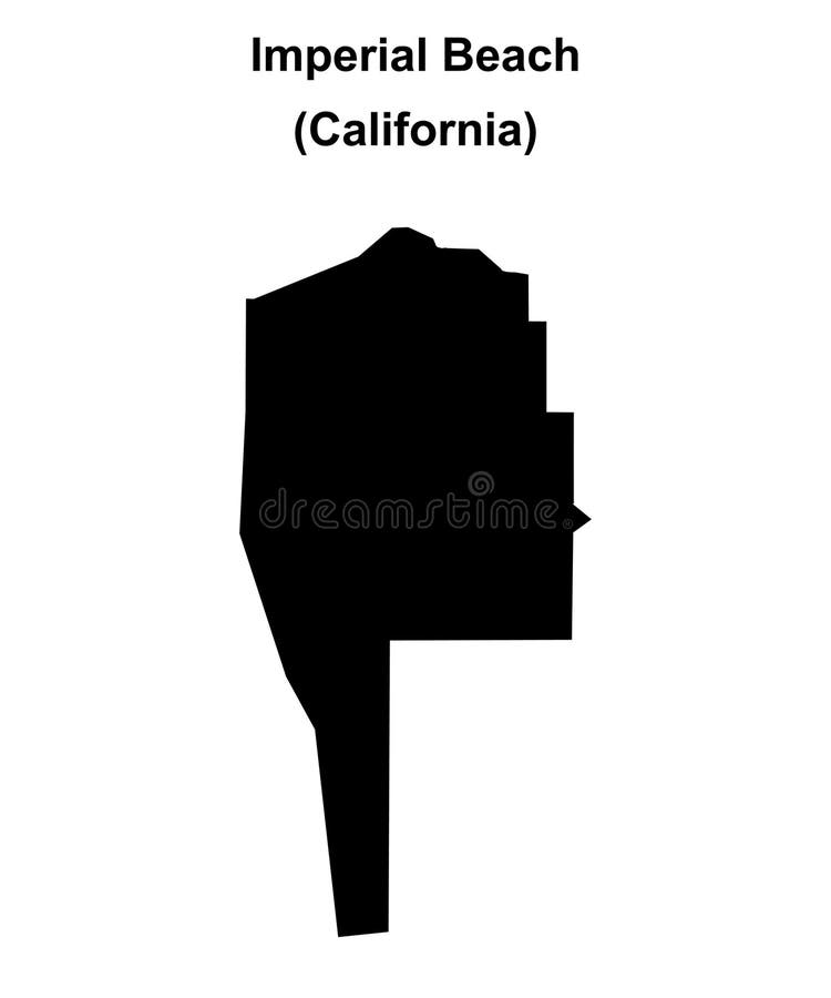 Imperial Beach outline map stock vector. Illustration of boundary ...