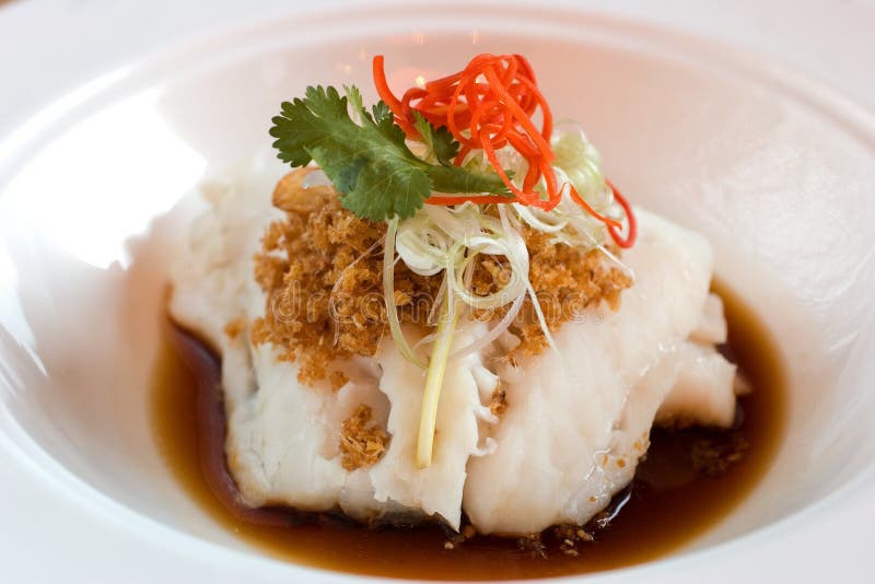Imperial Fillet of Cod in Light Soy Sauce Stock Image - Image of ...