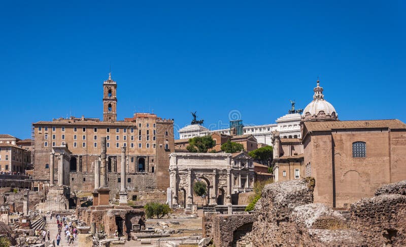 Imperial Fora Fori Imperiali in Rome Roma Stock Photo - Image of church ...