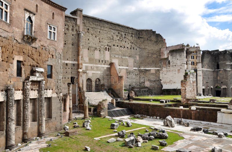 Imperial Forum Of Emperor Augustus. Rome, Italy Stock Photo - Image of ...