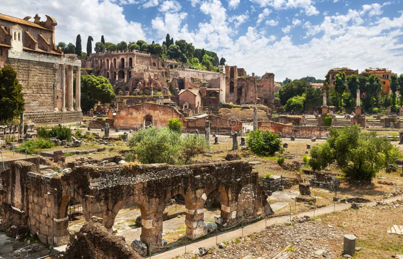 Imperial Forum in Rome. stock image. Image of roman, architecture ...