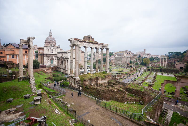 Imperial Forums Night View, Rome, Italy. Roma Landscape Stock Photo ...