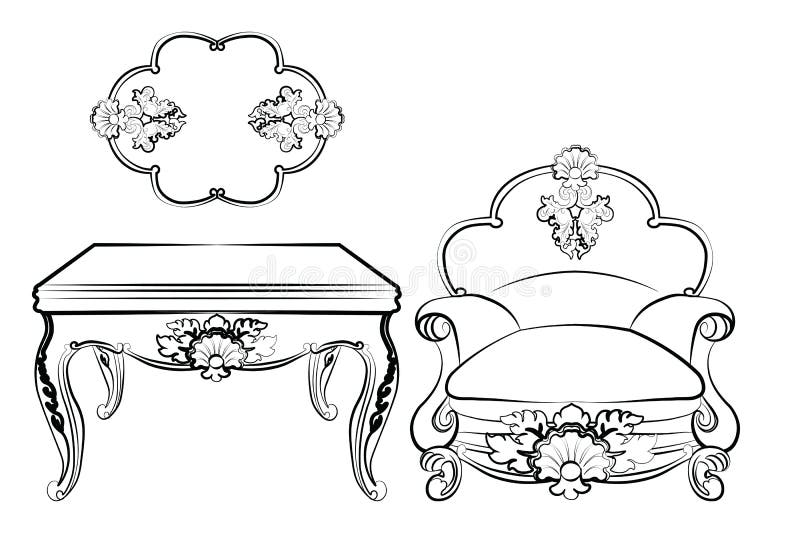 Imperial Royal Set with Classic Rococo Ornaments Stock Vector ...