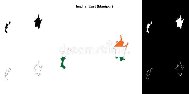 Imphal East outline map stock vector. Illustration of vector - 368833007