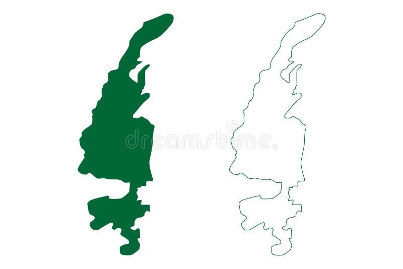 Imphal West District Manipur State, Republic of India Map Vector ...