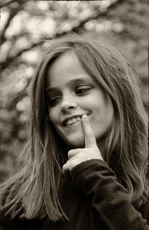 Melancholic Looking Teenage Girl. Stock Image - Image of annoyed ...