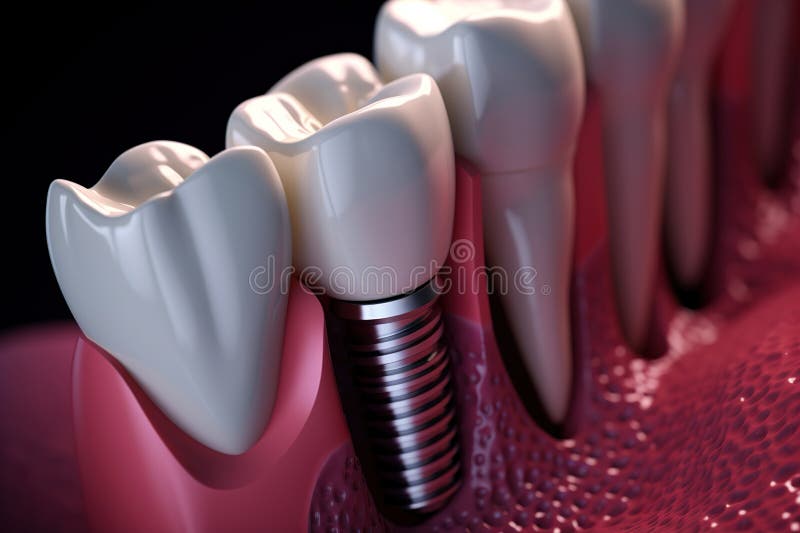 Implant in Human Jaw Close-up Stock Image - Image of surgery, medicine ...