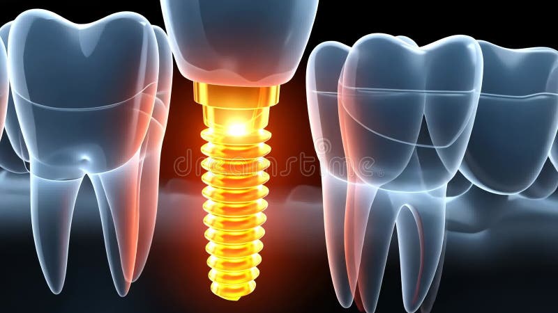 Implant Model: Demonstration of a Dental Implant Model Placed in Oral ...