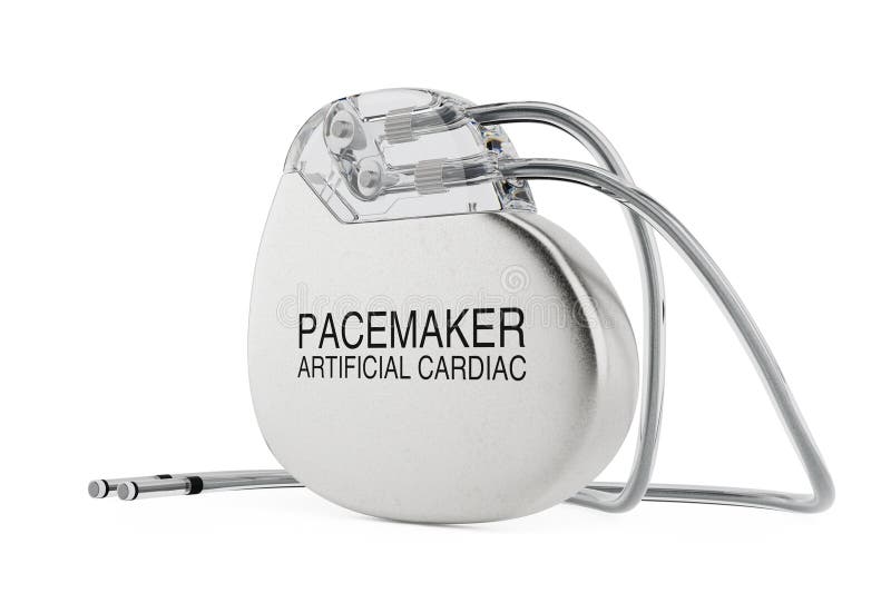 Implantable Artificial Cardiac Pacemaker Device. 3d Rendering Stock ...