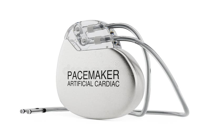 Implantable Artificial Cardiac Pacemaker Device. 3d Rendering Stock ...
