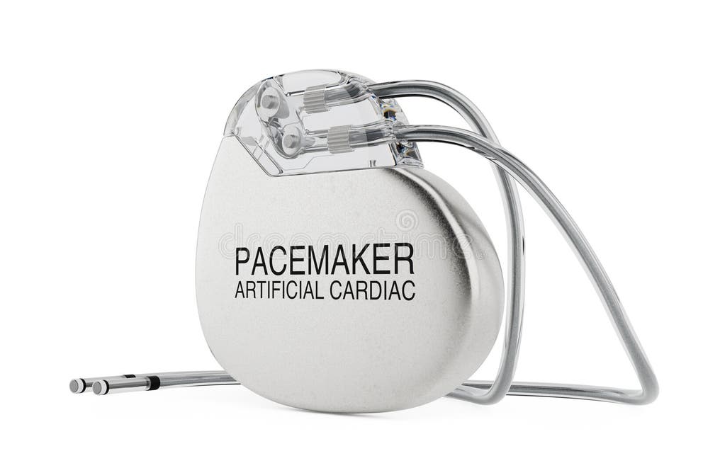 Implantable Artificial Cardiac Pacemaker Device. 3d Rendering Stock ...