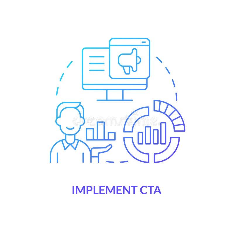 Implement CTA Blue Gradient Concept Icon Stock Vector - Illustration of ...