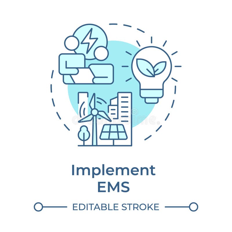 Implement EMS Soft Blue Concept Icon Stock Illustration - Illustration ...