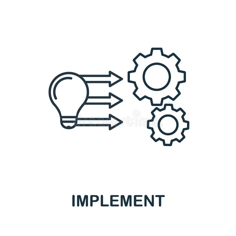 Implement Line Icon. Thin Style Element from Business Administration ...