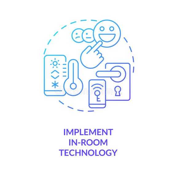 Implement in-room Technology Blue Gradient Concept Icon Stock Vector - Illustration of hotel ...