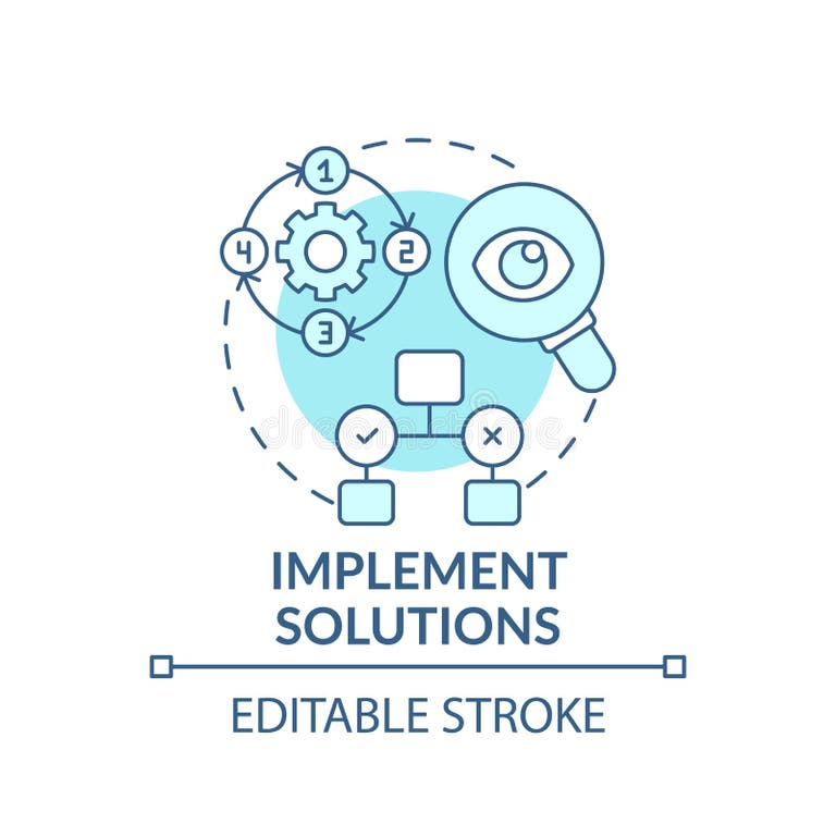 Implement Solutions Blue Concept Icon Stock Vector - Illustration of ...
