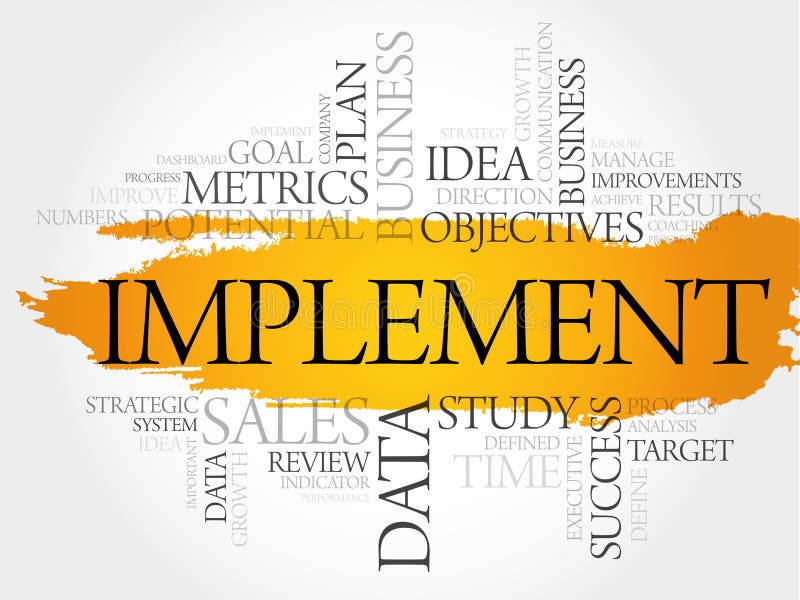 Implement word cloud stock illustration. Illustration of economic ...